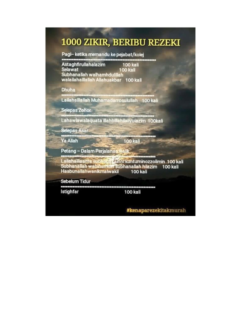 1000 Zikir Beribu Rezeki | PDF