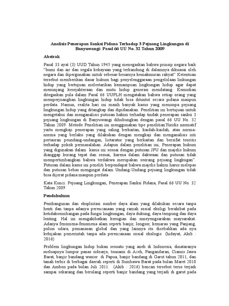 Analis Penerapan Sanksi Pidana New | PDF