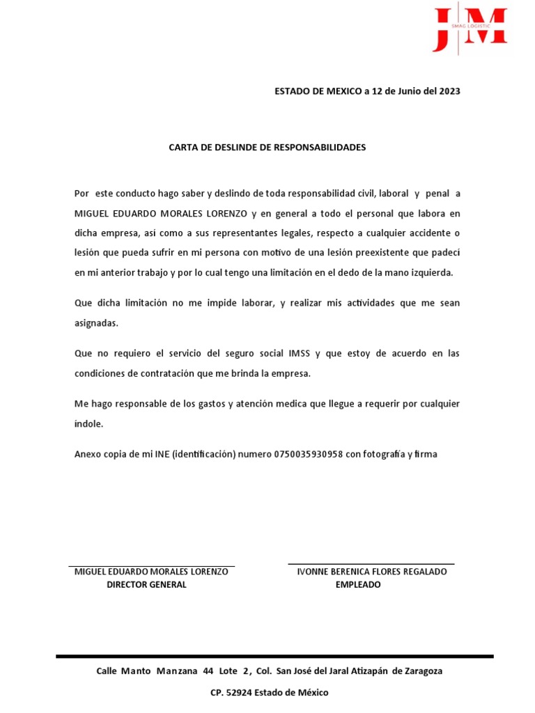 Carta Deslinde De Responsabilidad Pdf - vrogue.co Carta Deslinde De Responsabilidad Pdf - vrogue.co