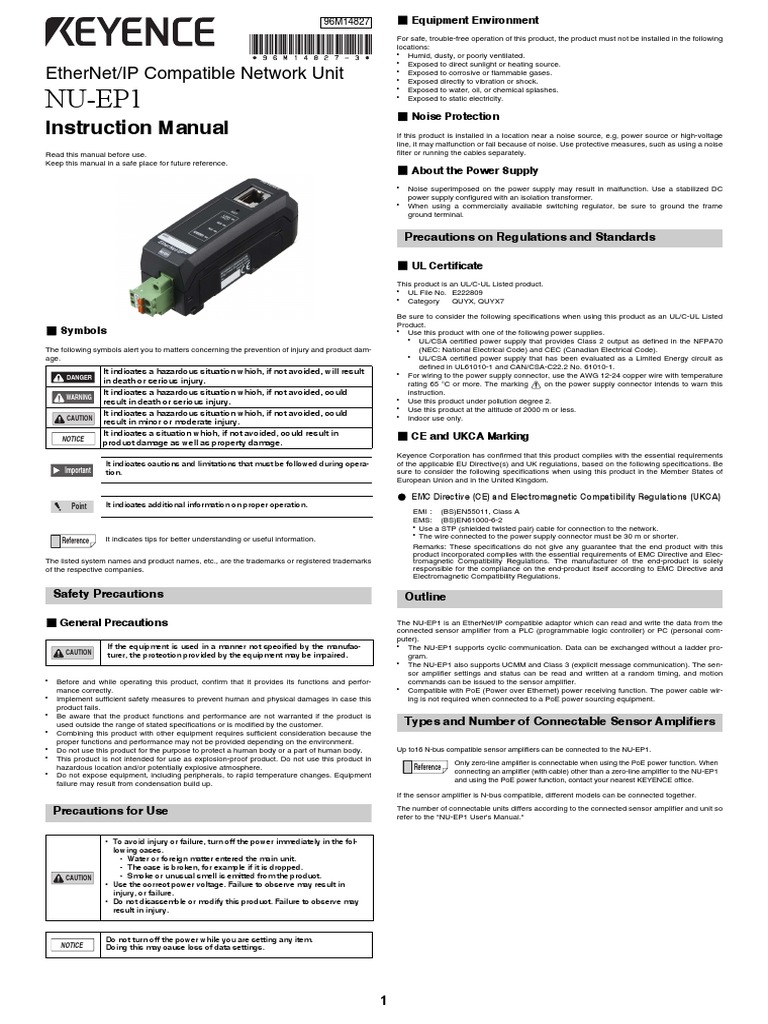 NU-EP1 Instruction Manual Overview | PDF | Electrical Connector | Power ...