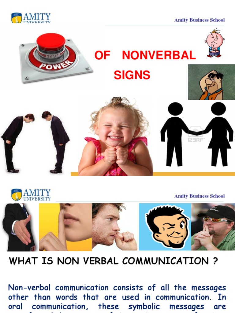 Of Nonverbal Signs: Amity Business School | PDF