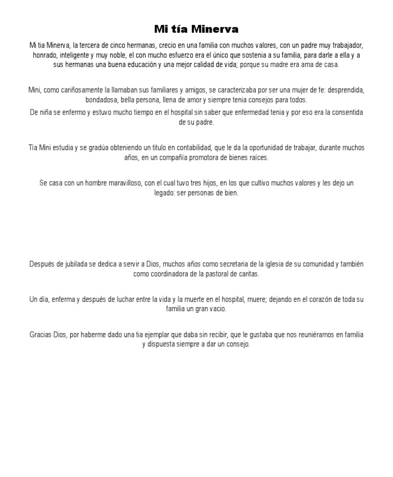 Mi Tía Minerva | PDF