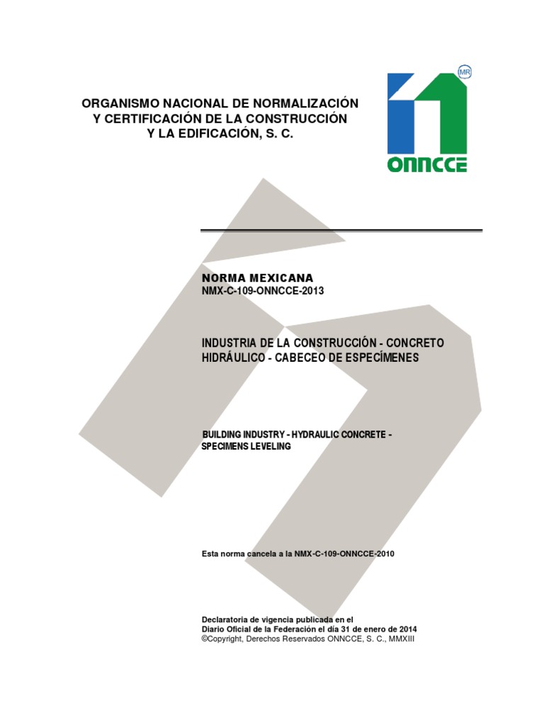 NMX C 109 Onncce 2013 Unlocked | PDF