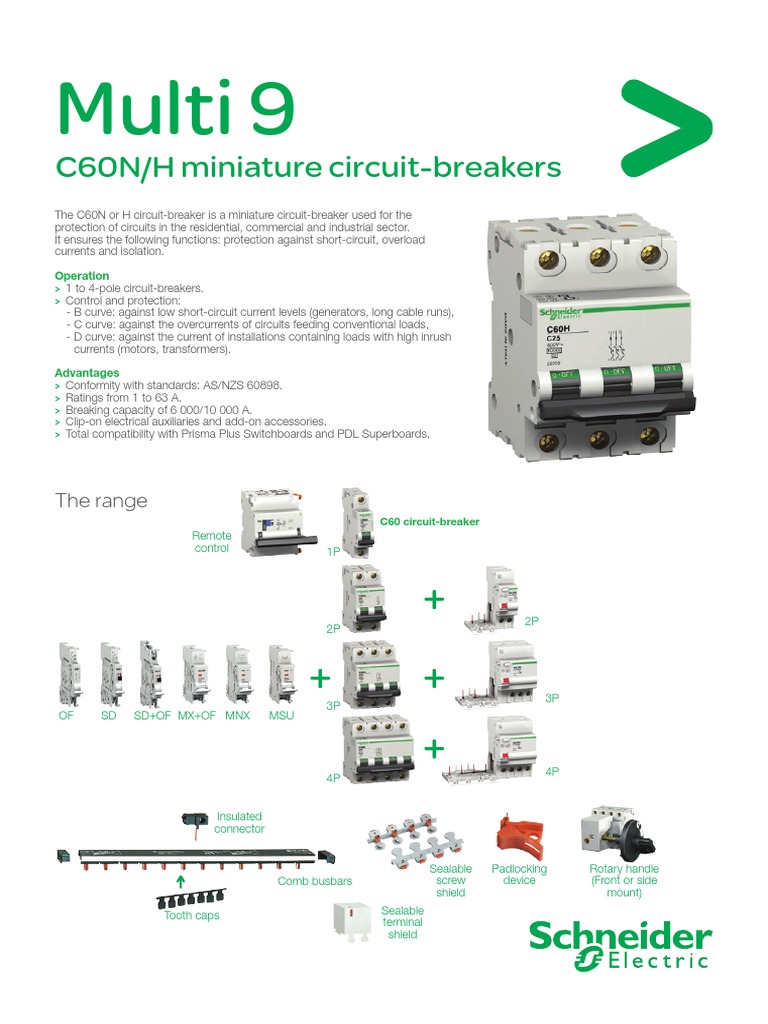 C60N-H Miniature Circuit-Breakers Multi 9 | PDF | Alternating Current ...