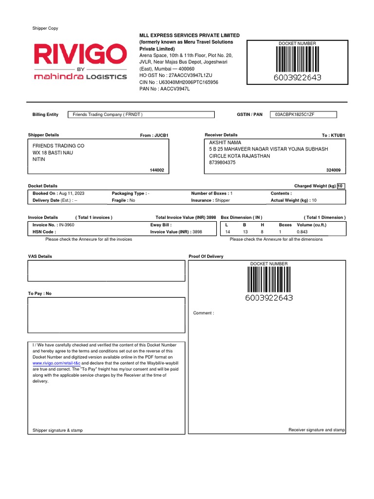 MLL Express Services Private Limited (Formerly Known As Meru Travel ...