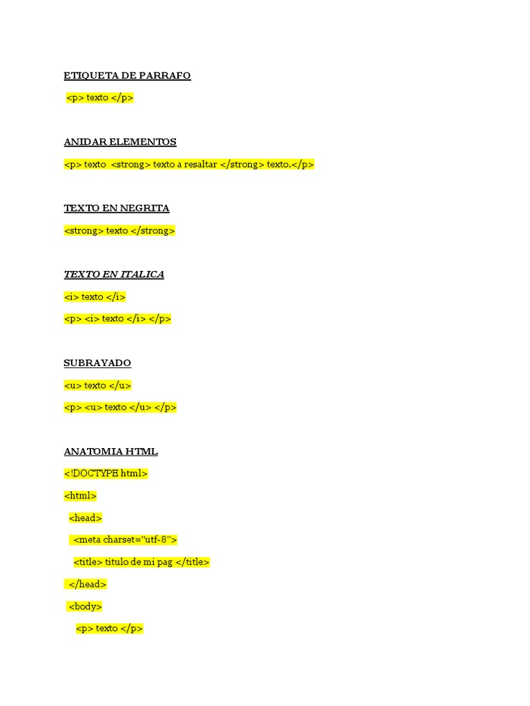Elementos Básicos de HTML y Formatos | PDF | HTML | Red mundial