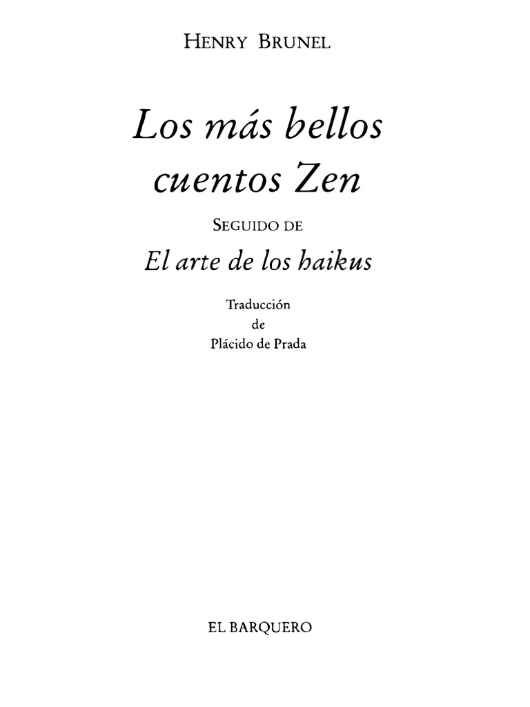 Los más bellos cuentos Zen El arte de los haikus (Henry Brunel) | PDF | zen