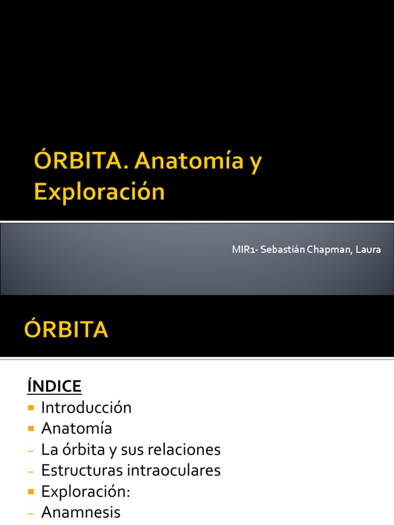 Anatomía y Exploración de la Órbita | PDF | Anatomía | Sistema ...
