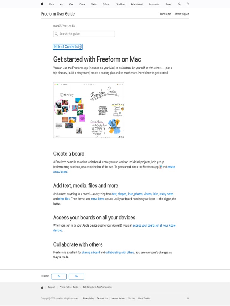 Get Started With Freeform On Mac - Apple Support (UK) | PDF