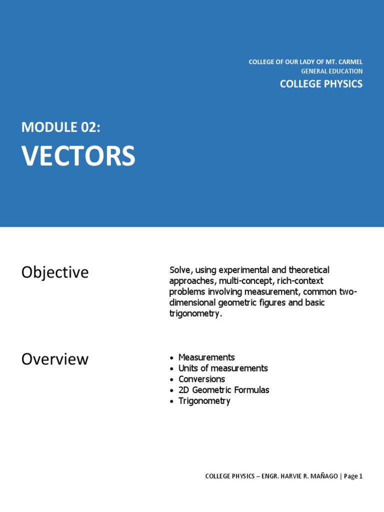 COLLEGE PHYSICS - Vectors | PDF | Euclidean Vector | Scalar (Mathematics)