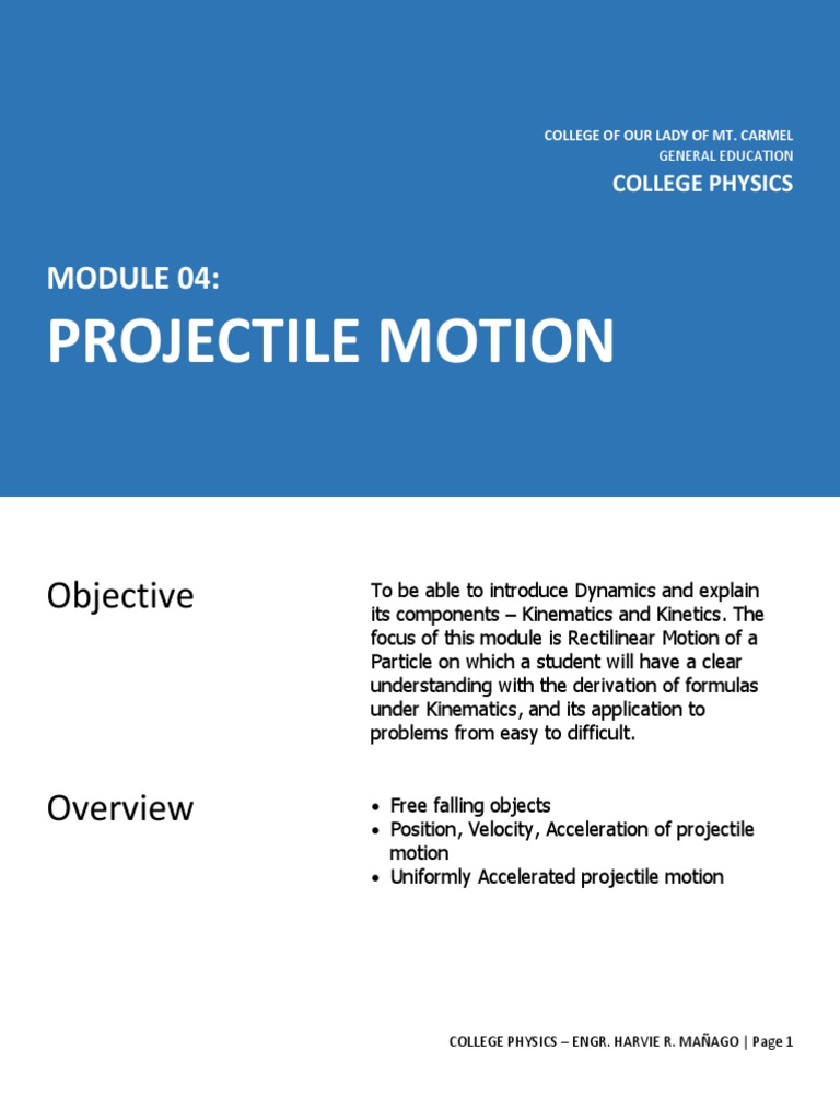 Understanding Projectile Motion Concepts | PDF | Acceleration | Velocity