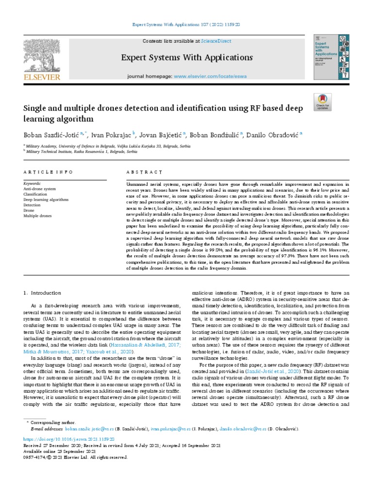 Single And Multiple Drones Detection And Identification Using Rf Based