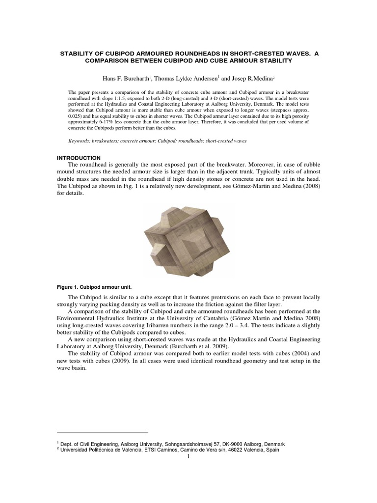 CE 2010 - Stability of Cubipod On Roundhead | Download Free PDF | Density | Physical Sciences