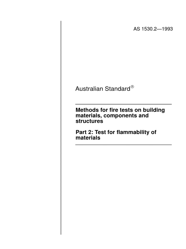 AS 1530.2 (Test For Flamability of Materials) | PDF | Variance ...