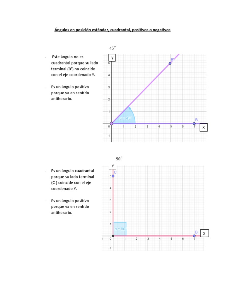 Ángulos en Posición Estándar | PDF | Geometría | Navegación