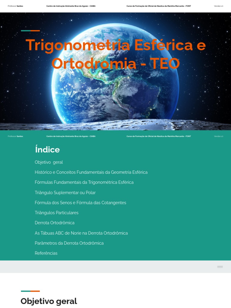 Trigonometria Esférica e Ortodromia | PDF | Trigonometria | Triângulo