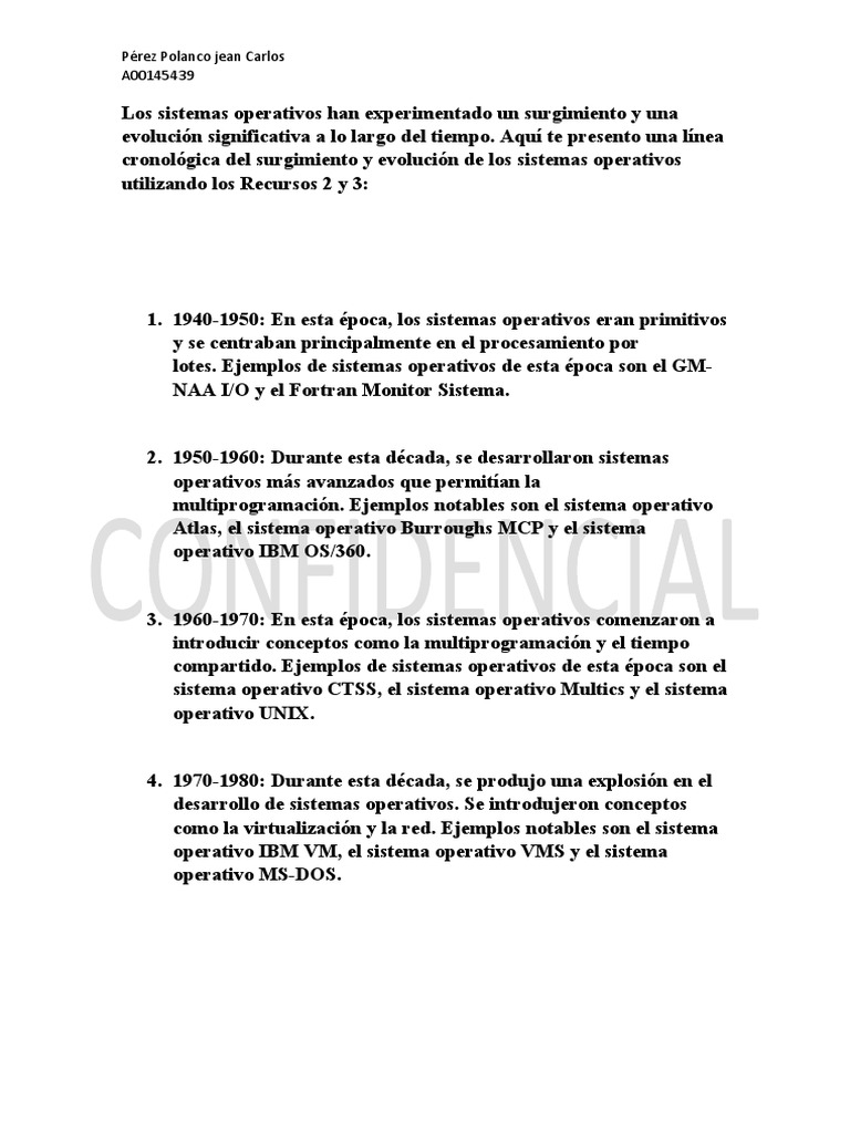 Evolucion Del Sistema Operativo | PDF | Sistema operativo | Mac OS Evolucion Del Sistema Operativo | PDF | Sistema operativo | Mac OS