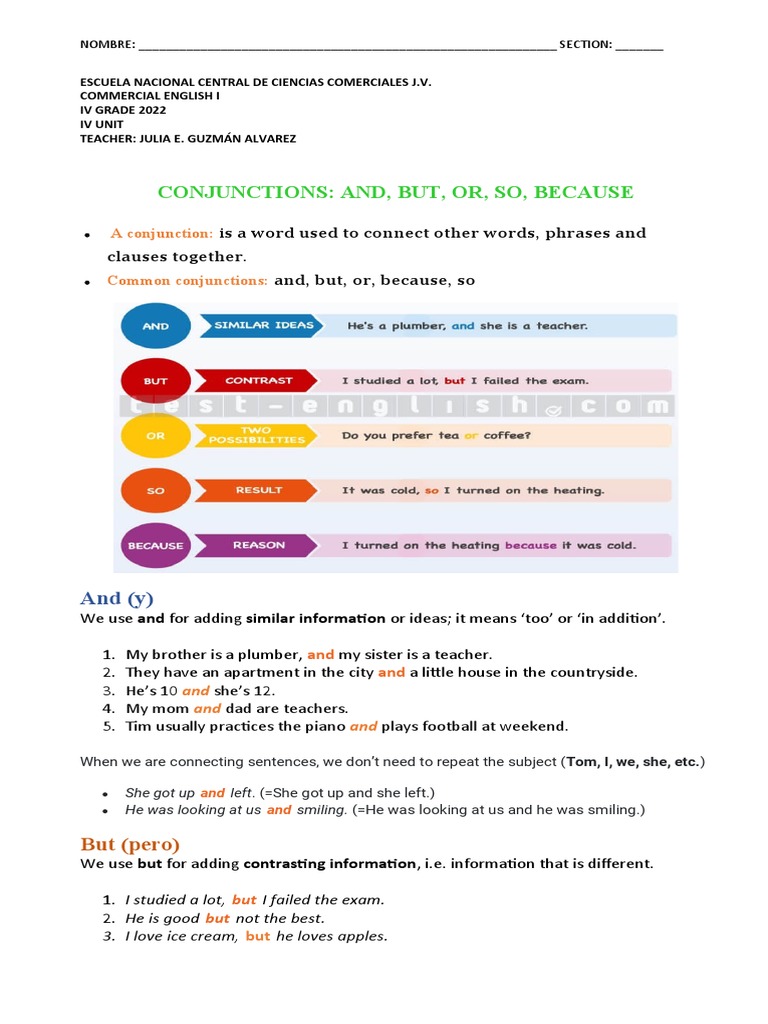 CONJUNCTIONS | PDF | Syntax | Grammar