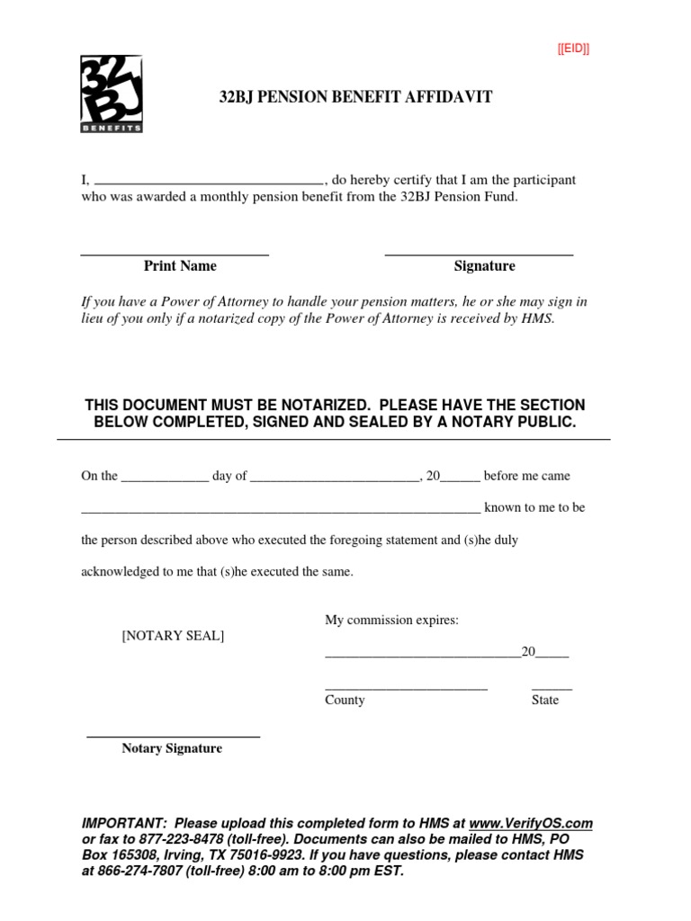 2023 - Alive and Well Pension Benefit Affidavit FINAL | PDF