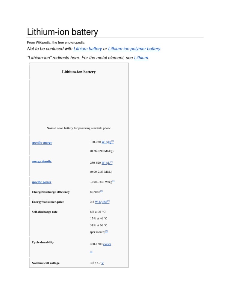 Lithium Ion Battery | PDF | Lithium Ion Battery | Battery (Electricity)