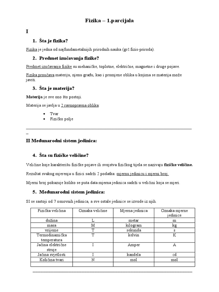 FIZIKA Skripta | PDF