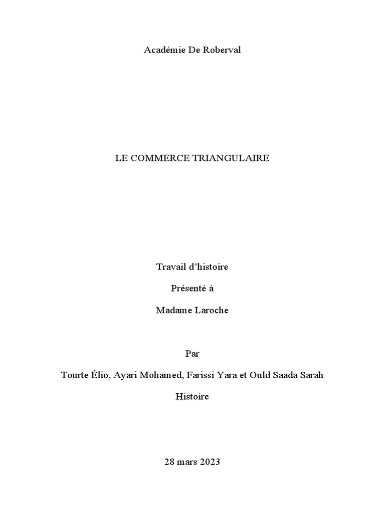 Comprendre le commerce triangulaire | PDF | Esclavage | Histoire de l ...