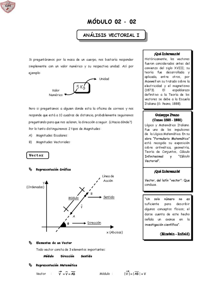 02 02 Análisis Vectorial I1 | PDF | Vector Euclidiano | Geometría