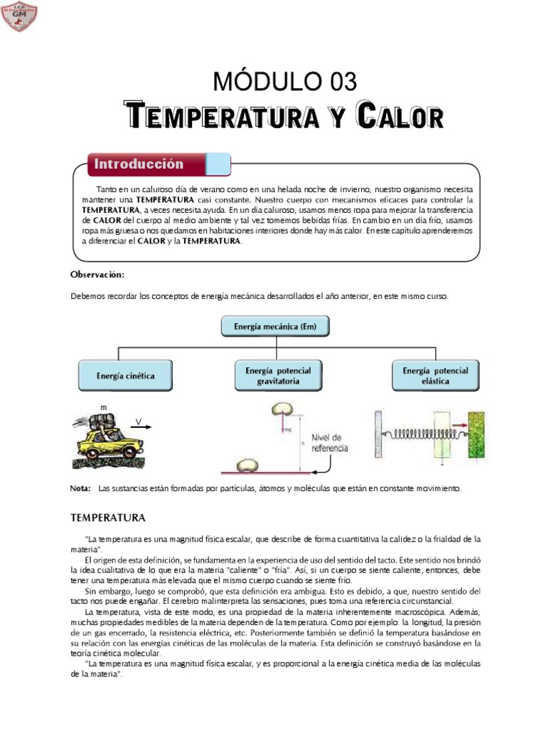 03 - Temperatura y Calor - Teoría y Práctica1 | PDF | Temperatura ...