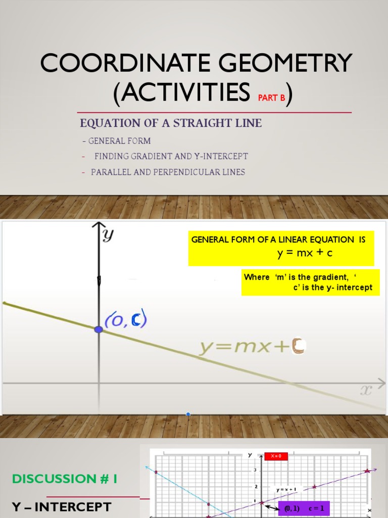 Grade 11 - Coordinate Geometry (Activites) Part B-1 | PDF | Line ...