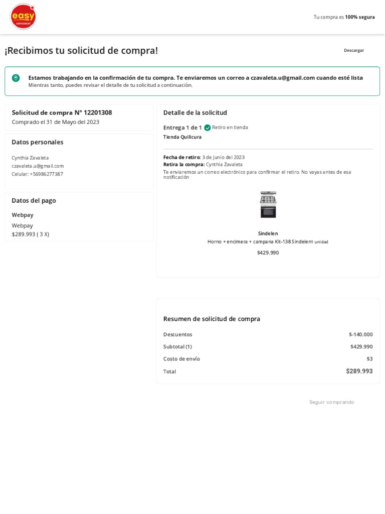 Solicitud de compra-EASY | PDF