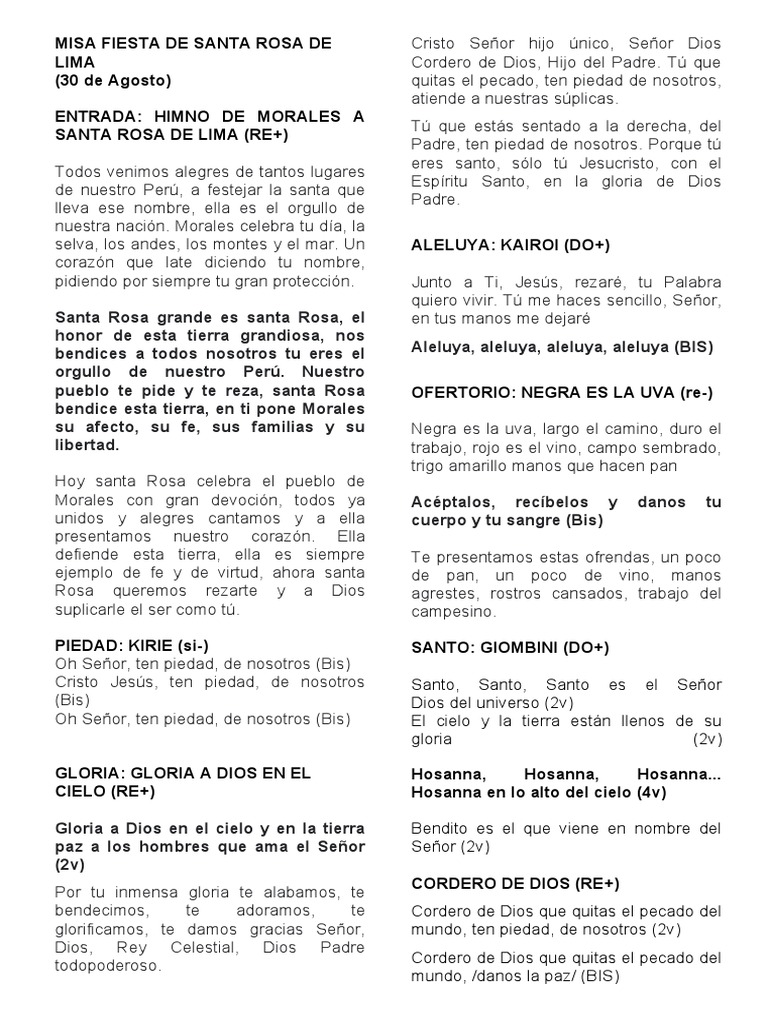 Cantos 30.08.23 | PDF | Misa (liturgia) | Creencia religiosa y doctrina