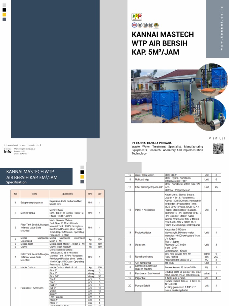 WTP Air Bersih 5M3 - Brosur | PDF