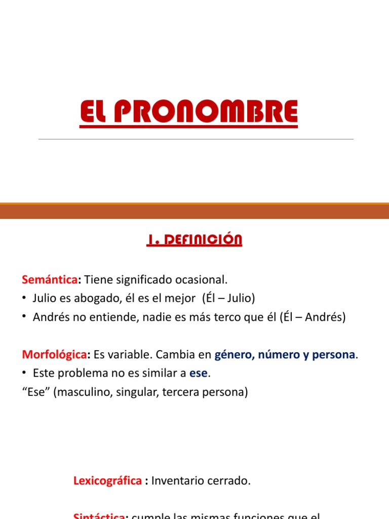 El Pronombre y Los Determinantes | PDF | Adjetivo | Morfología