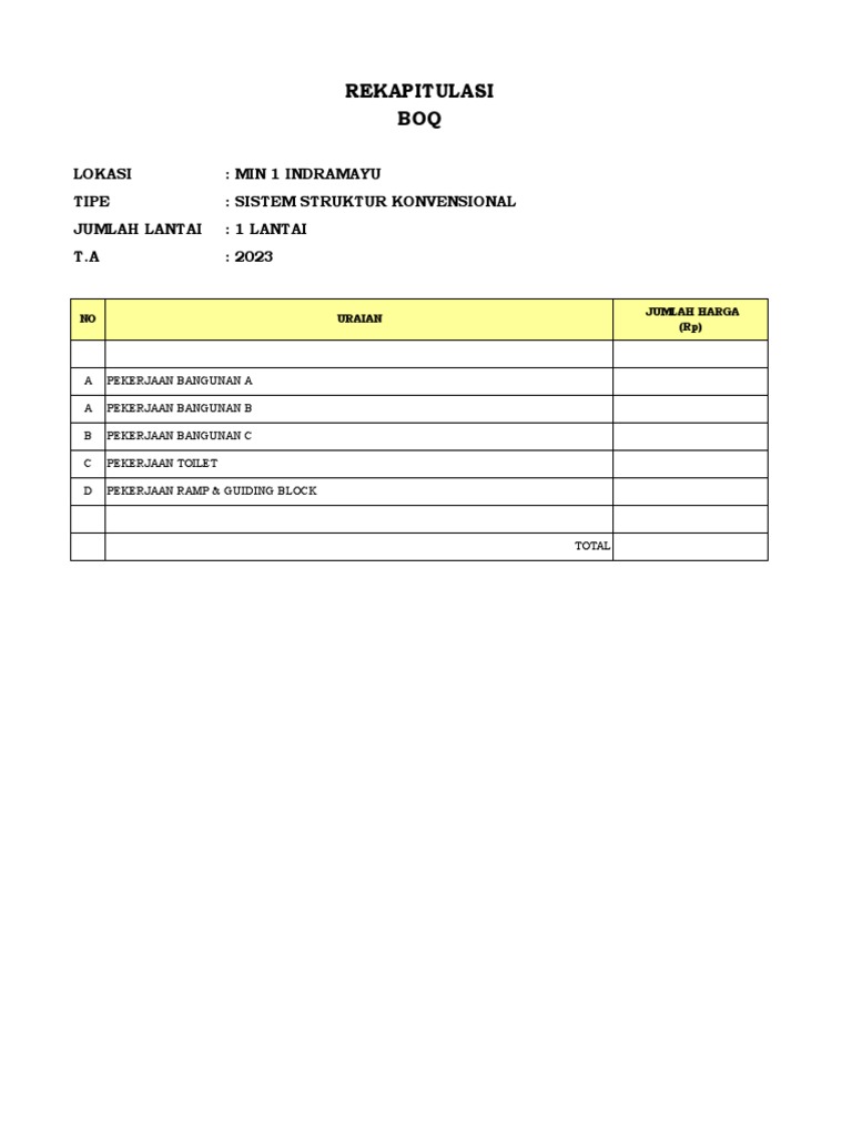 1.min 1 Indramayu Fix Boq | PDF