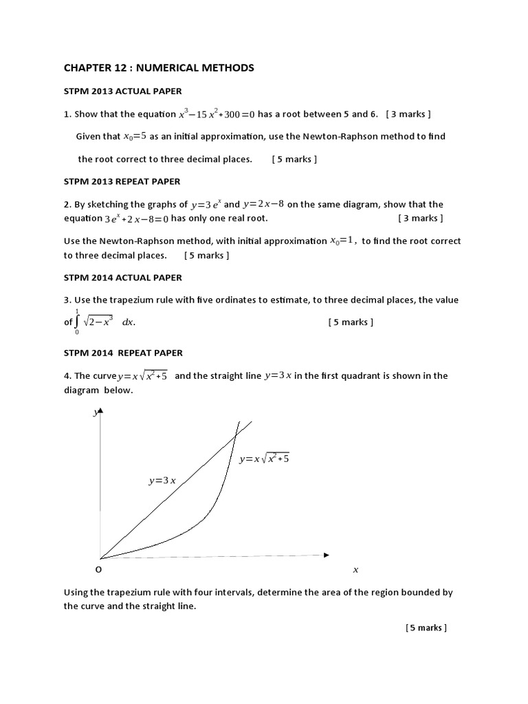 Chapter 12 - Numerical Methods | PDF | Mathematical Relations | Applied Mathematics