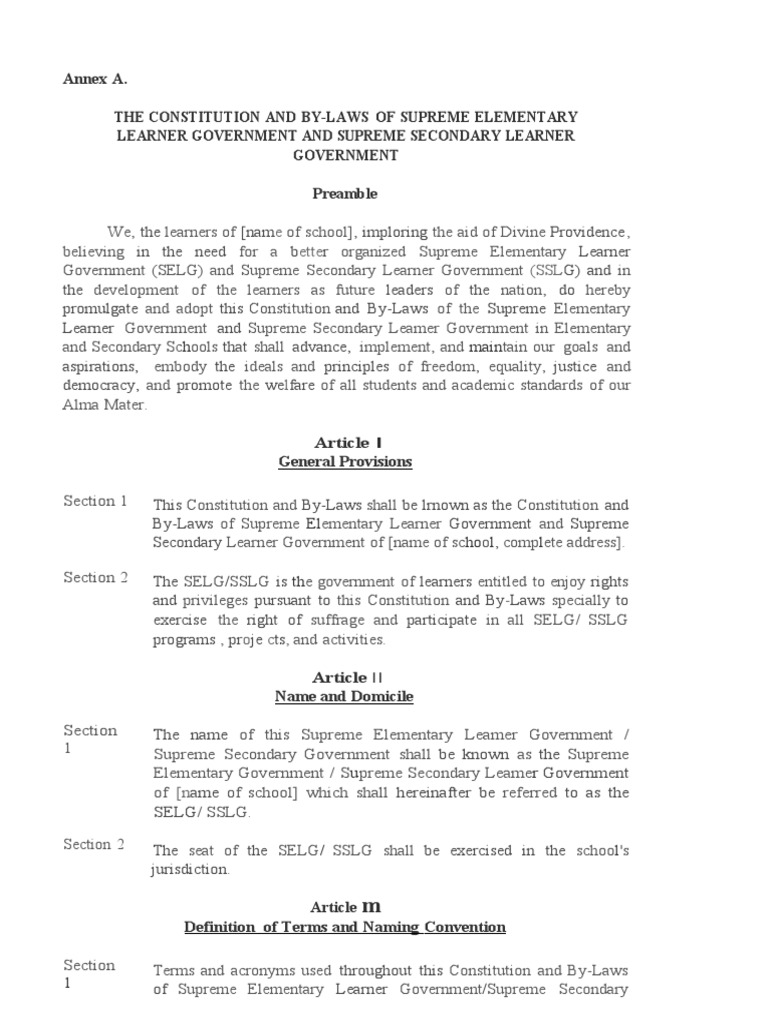 Selg Constitution and By-Laws2 | PDF | Governance | United Nations ...