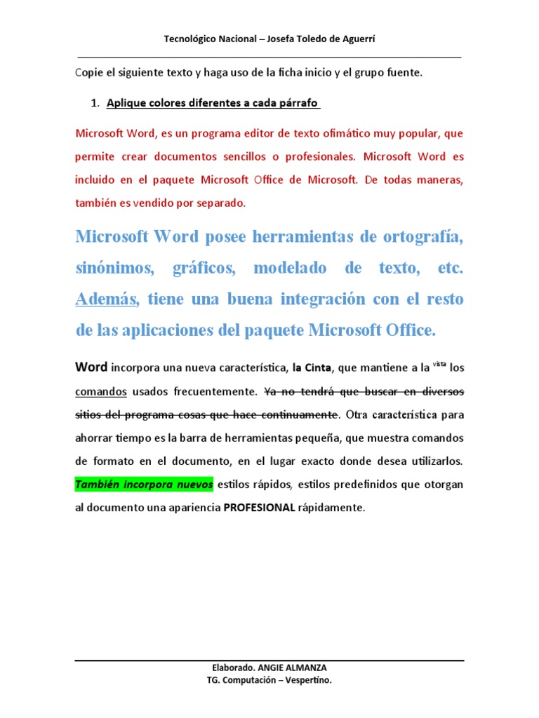 Practica de Word 2023 | PDF | Red de computadoras | Microsoft Windows