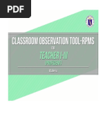 Annex J - COT RSP Rubric | PDF | Educational Assessment | Teachers