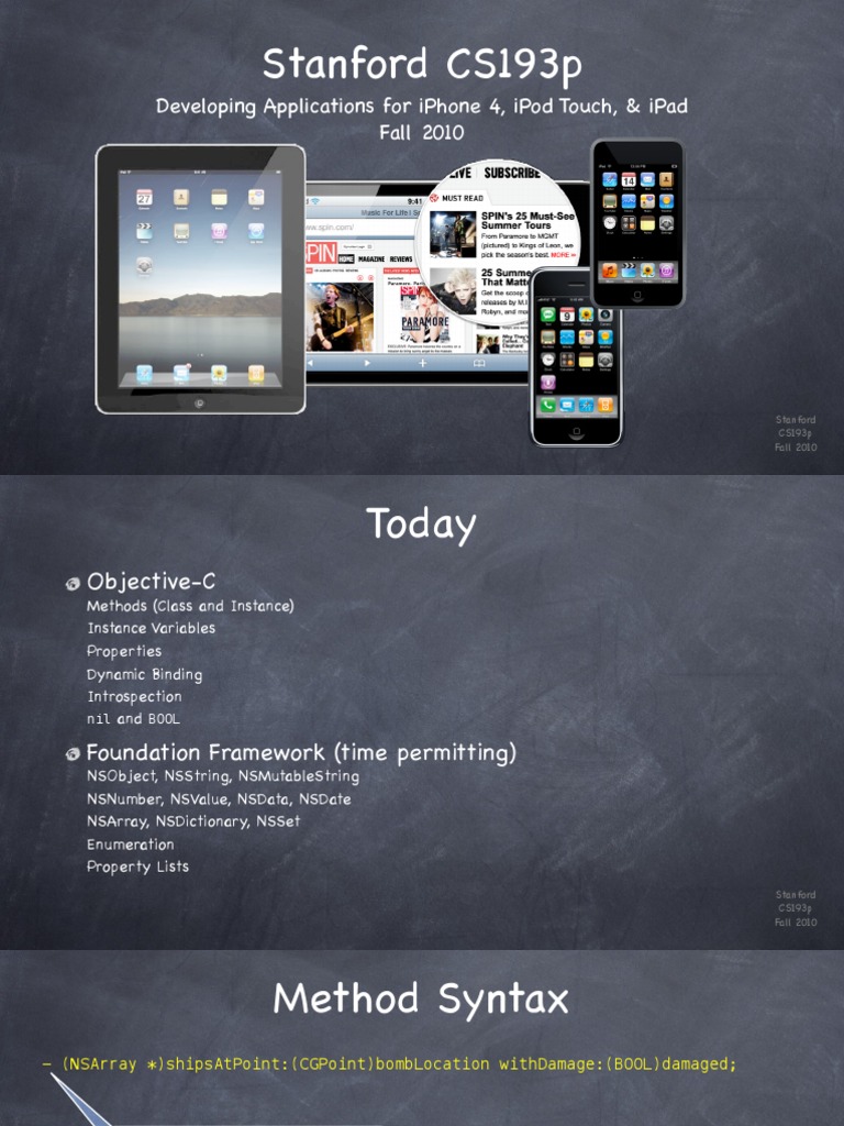Stanford Cs193P: Developing Applications For Iphone 4, Ipod Touch, & Ipad Fall 2010 | Download ...