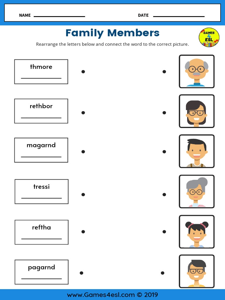 Family Vocabulary Puzzle | PDF