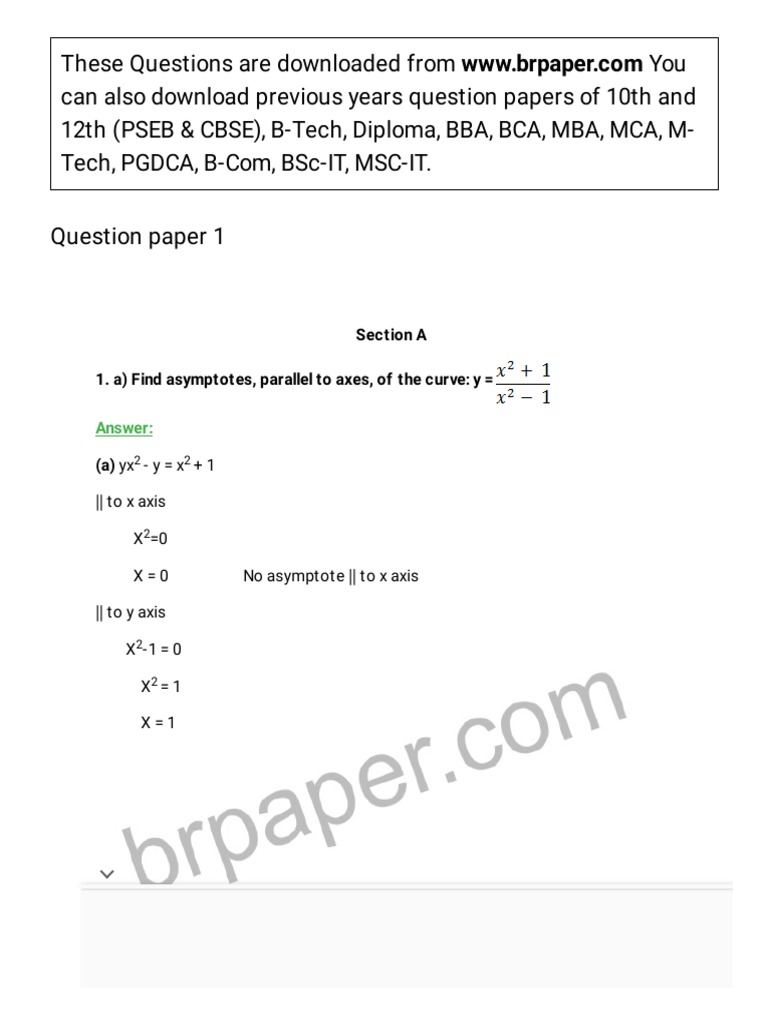 Makaut Helper B TECH MATHS 1 Solved Question Papers May 2018 BRpaper ...