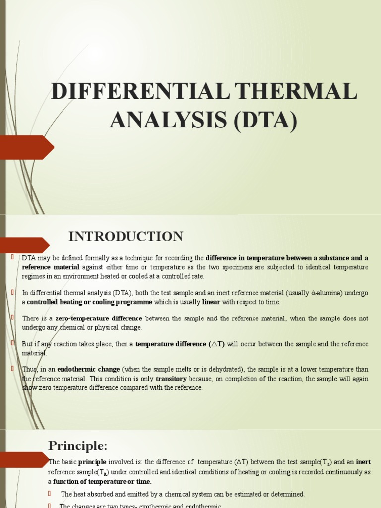 Differential Thermal Analysis (Dta) | Download Free PDF ...