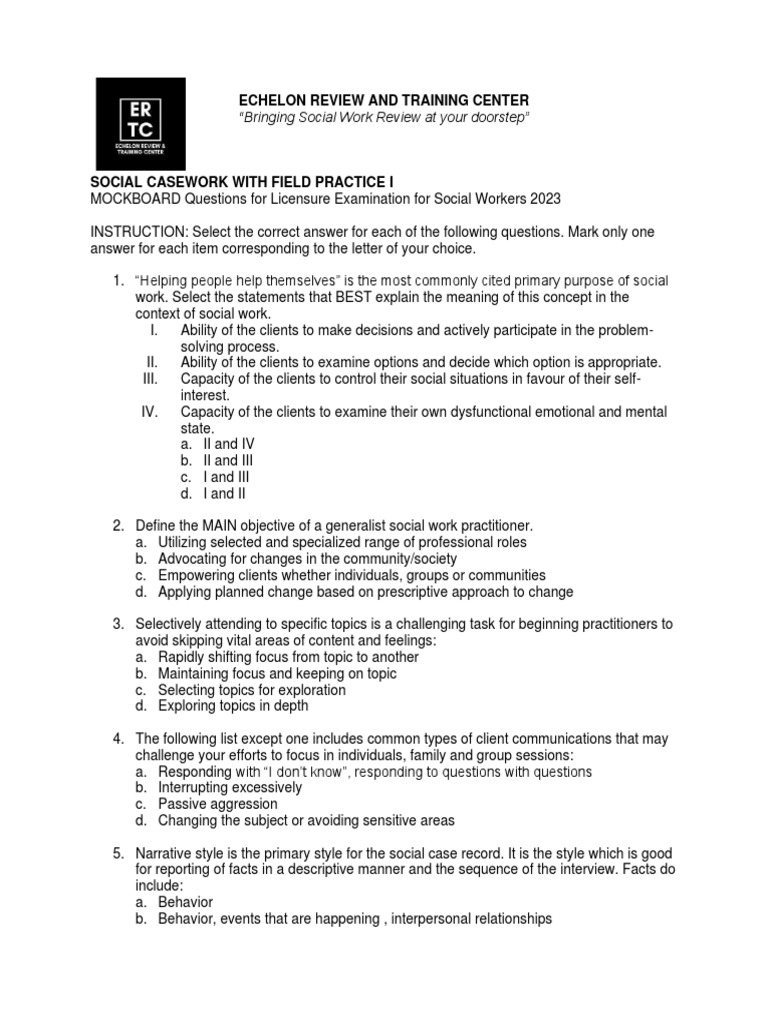 CASEWORK Questionnaire | PDF | Attitude (Psychology) | Social Work