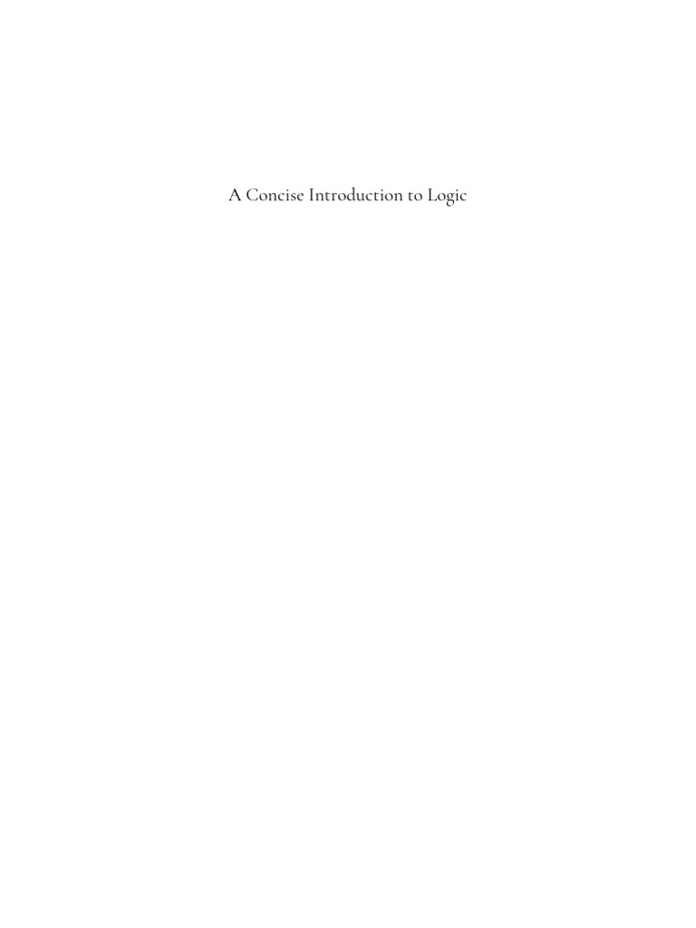A Concise Introduction To Logic 1554496332 | PDF | Logic | Truth A Concise Introduction To Logic 1554496332 | PDF | Logic | Truth