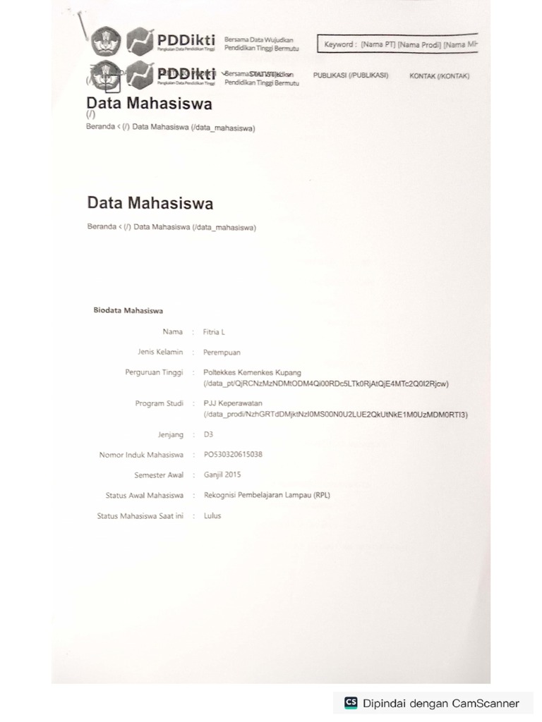 Data Dikti Mahasiswa | PDF