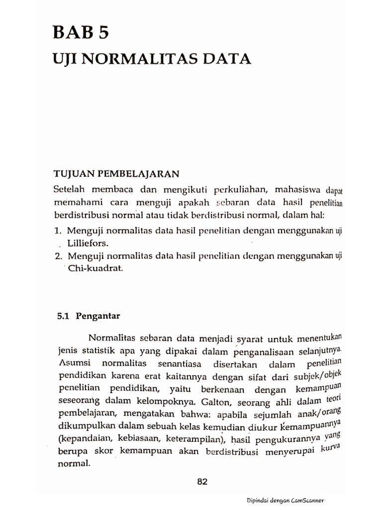 Uji Normalitas Data | PDF