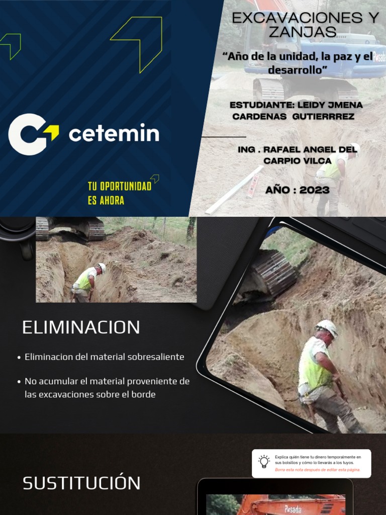 Trabajo Individual de Excavaciones y Zanjas | PDF