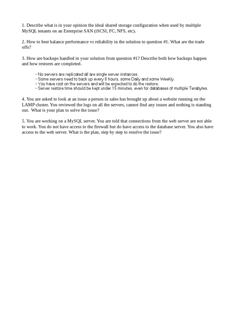 MySQL Storage Solutions and Troubleshooting Guide | PDF