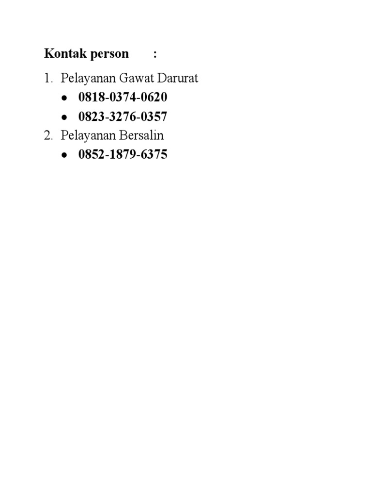 Kontak Person | PDF