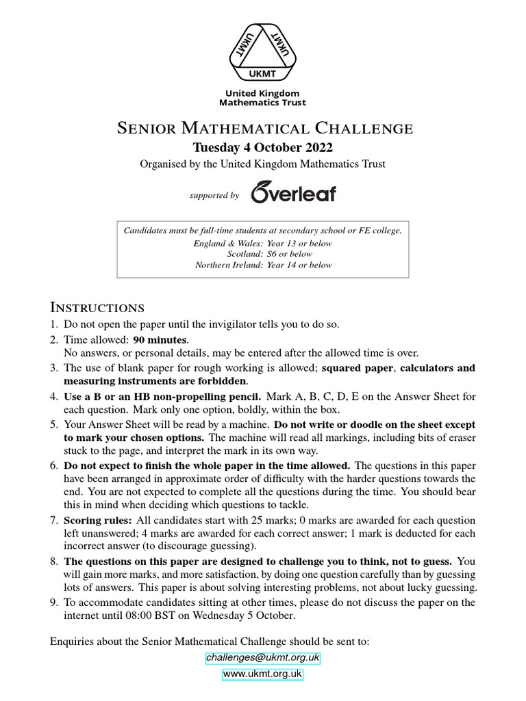 SMC 2022 Paper | PDF | Square Root | Area